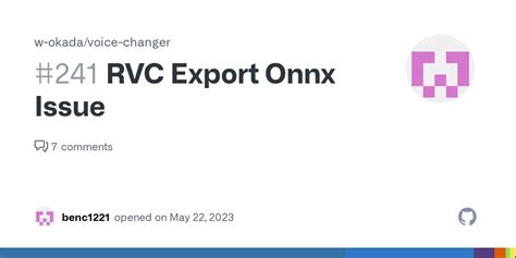 Rvc Export Onnx Issue Issue W Okada Voice Changer Github