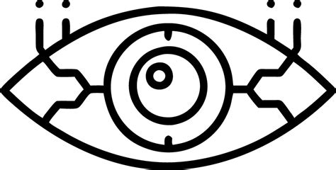 Macro Image Of An Eye With A Microchip Iris And Copy Space