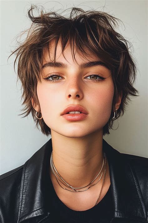 35 Cute Short Hairstyles To Rock Edgy Tousled Shag With Micro Bangs