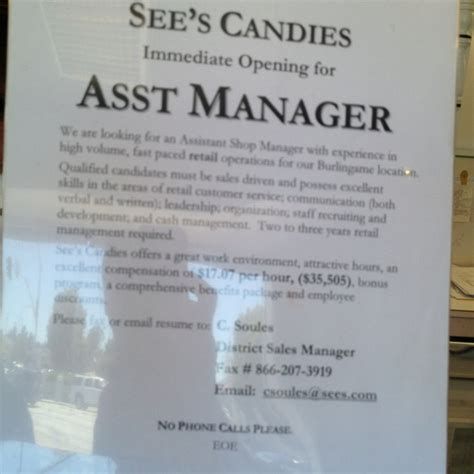 Sees Candy Job Help Wanted Helping Others Pinterest App