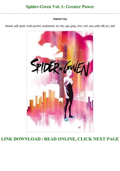 E Book Download Spider Gwen Vol 1 Greater Power Full Audiobook