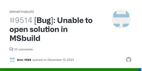Bug Unable To Open Solution In Msbuild · Issue 9514 · Dotnet