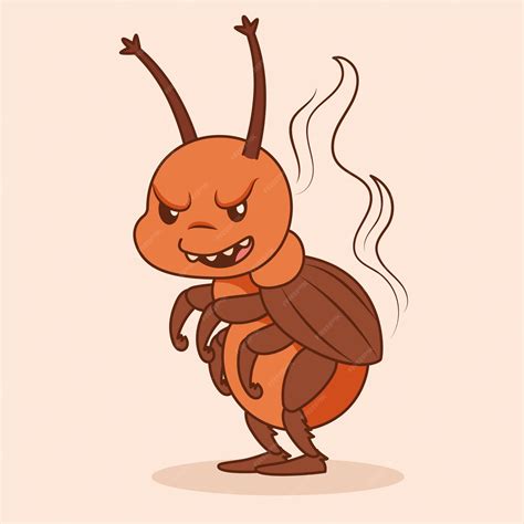 Premium Vector Hand Drawn Roach Cartoon Illustration