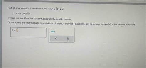 solved find all solutions of the equation in the interval [0 2π cos