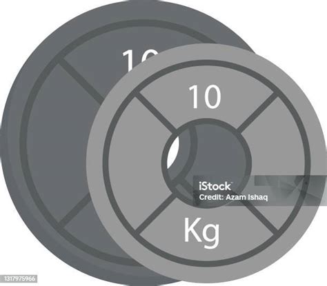 바벨 무게 플레이트 10 Kg 개념 벡터 컬러 라인 아이콘 디자인 체육관 피트니스 기호 흰색 배경 운동 운동 장비 스톡 일러스트