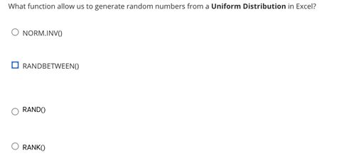 Solved What Function Allow Us To Generate Random Numbers
