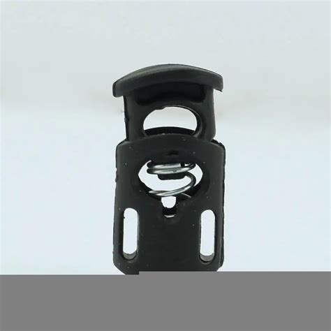 10pcs Black Plastic Toggle Spring Clasp Stop Drawstring Rope Cord Lock