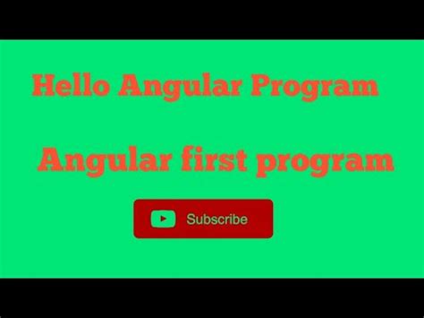 Angular HelloWorld Program YouTube