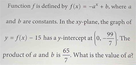 Solved Function F Is Defined By Fx Axb Where A And B Are