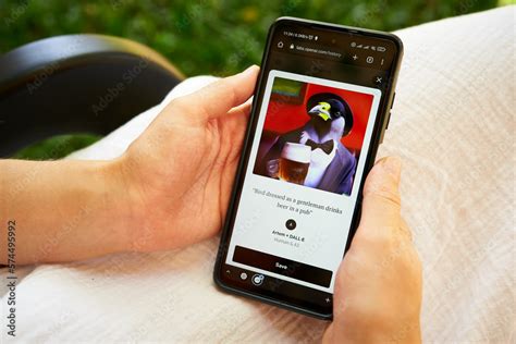 February Mirissa Sri Lanka Using OpenAI DALL E On Phone Woman Testing Artificial