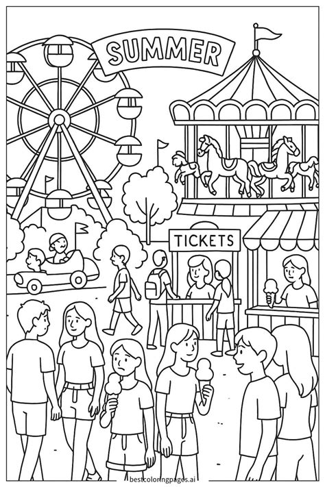 39장의 여름 색칠공부（무료 Pdf 및 Png 인쇄용）