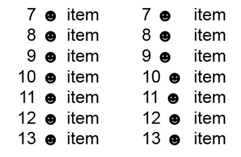 Print Design Best Practice For Alignment Of Numbers In Ordered List Graphic Design Stack