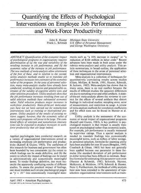 Pdf Quantifying The Effects Of Psychological Interventions On