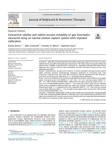 Pdf Concurrent Validity And Within Session Reliability Of Gait Kinematics Measured Using An