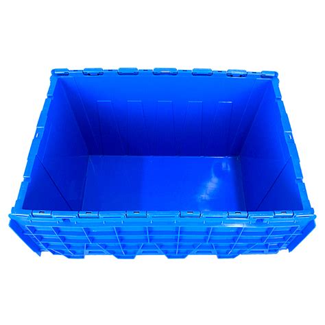 China Attached Lid Container Stackable Plastic Crates Manufacturer And Supplier Yubo