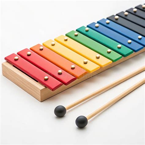 Set Of Glockenspiel Mallets On White Surface Stock Illustration