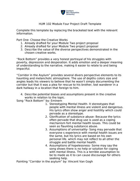 Hum 102 Module Four Project Rough Draft Pt2 Hum 102 Module Four