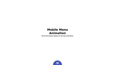 Codepen Mobile Menu Animation