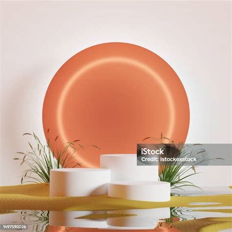 연단 장면 또는 3d 원형 기둥 스탠드 장면 및 최소한의 배경에 스튜디오에서 우승자 받침대 0명에 대한 스톡 사진 및 기타