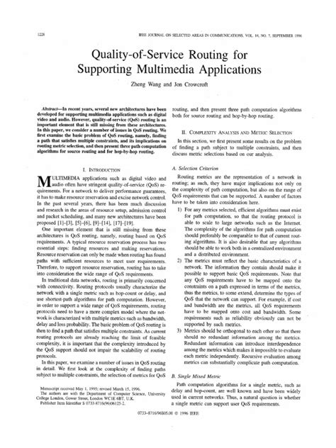 quality of service routing for supporting multimedia applications pdf