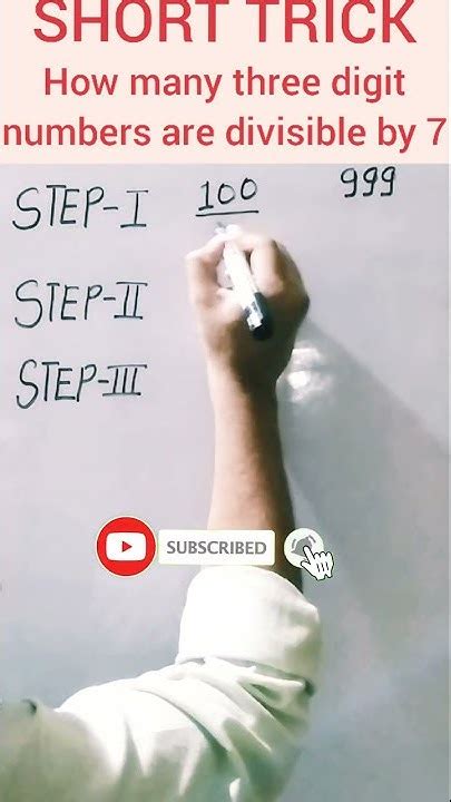 Maths Tricks Maths Shortcut Tricks How Many Three Digit Numbers Are Divisible By Seven Youtube