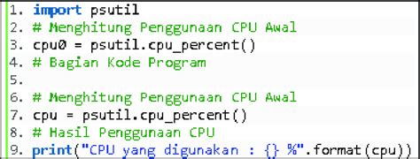 Code Snippet Calculating CPU Usage Download Scientific Diagram