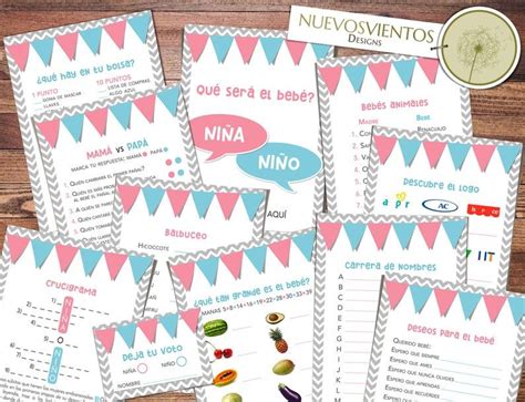 10 Gender Reveal Party Games In Spanish Printable Sex Reveal Etsy Artofit