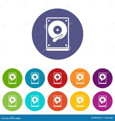 HDD Set Icons Stock Vector Illustration Of Digital Binary 85036637