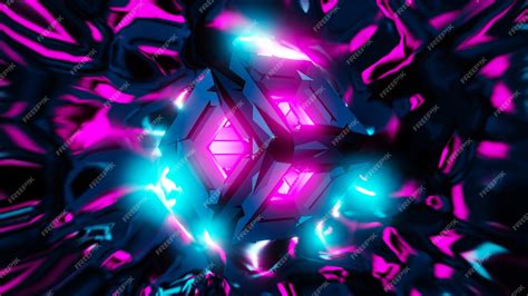 premium photo energy sci fi cube in streams of light vj loop 3d background illustration