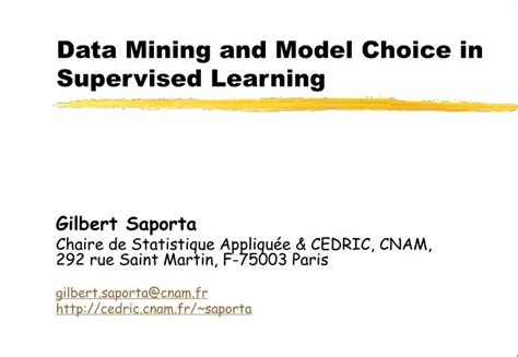 Ppt Data Mining And Model Choice In Supervised Learning Powerpoint