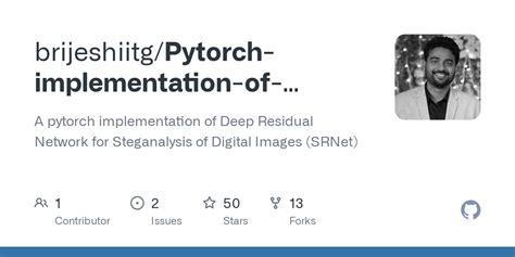 Github Brijeshiitg Pytorch Implementation Of Srnet A Pytorch Implementation Of Deep Residual