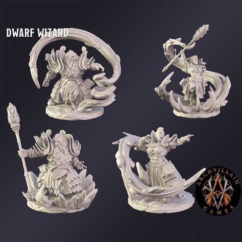 Dnd Miniature Dwarf Geomancer Wizard Miniature For Dungeons And Dragons Tabletop Rpg Wargaming