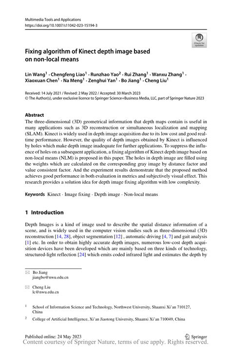Fixing Algorithm Of Kinect Depth Image Based On Non Local Means