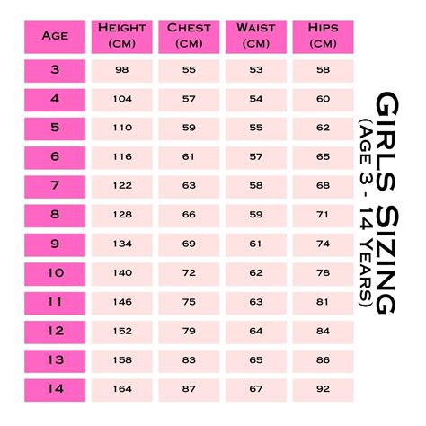 Girls Size Guide Chart Broggs® Girls Size Guide Chart Broggs®