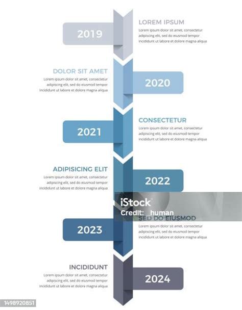 회사연혁 인포그래픽 형판 세로 구도에 대한 스톡 벡터 아트 및 기타 이미지 세로 구도 타임라인 화살표 Istock