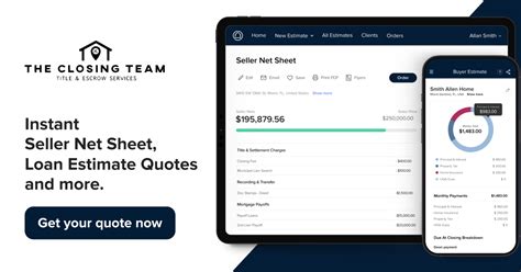 The Closing Team Title Quote Seller Net Sheet Loan Estimate