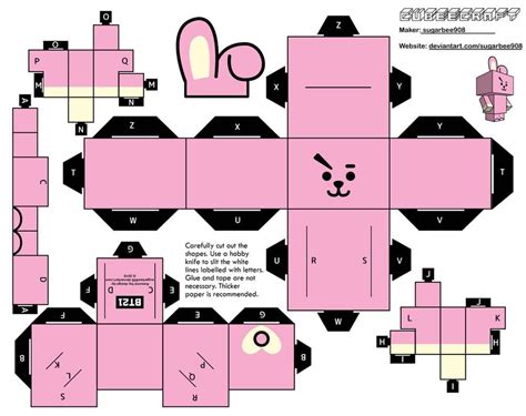 Cooky Bt21 Cubeecraft By Sugarbee908 On Deviantart Bricolage Et Loisirs Créatifs Arts Et