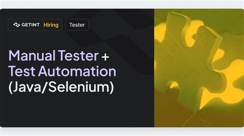 Oferta Manual Tester Test Automation Javaselenium