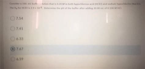 Solved Consider A Ml Buffer Solution That Is M In Chegg Com