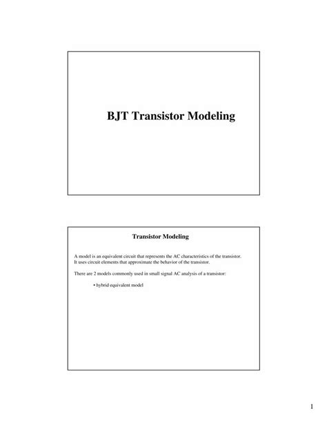 Pdf Bjt Transistor Modeling · Common Emitter Ce Fixed Bias Configuration The Input V I Is