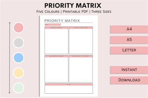 Priority Matrix Printable Organizer Plan Graphic By Pixelpearprints