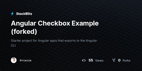 Angular Checkbox Example Forked Stackblitz