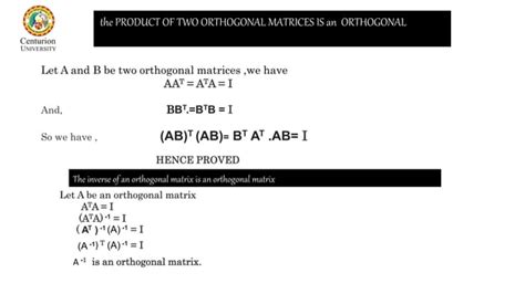 Orthogonal Matrix And Its Properties Pptx