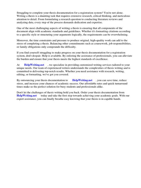 thesis documentation for registration system pdf computing