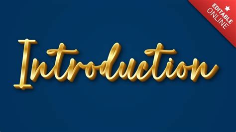 Introduction Golden 3d Text Effect Generator