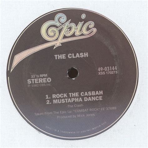 The Clash Rock The Casbah Vinyl 12 1982 Us Hhv