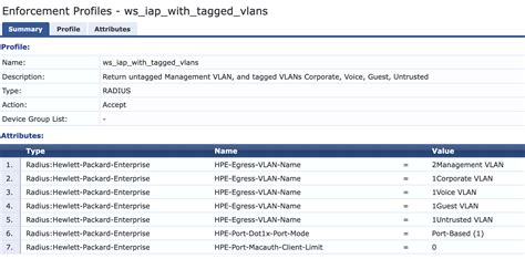 Adding Dynamic Values Clearpass Device Attribute Fixed Value Egress Vlanid Security