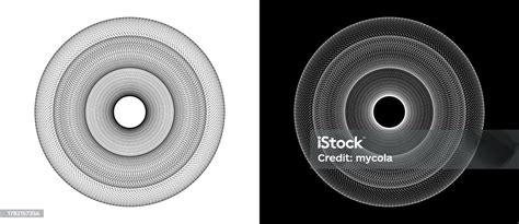 원에 선의 많은 부분이 있는 추상적인 배경입니다 예술 디자인 나선형은 로고 또는 아이콘입니다 흰색 바탕에 검은색 인물과 검은색 면에 똑같이 흰 인물이 있습니다 개념에 대한