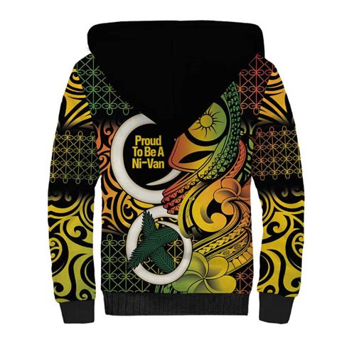 Vanuatu 1980 Sherpa Hoodie Ni Van Tamtam Sand Drawing Pattern Lt14