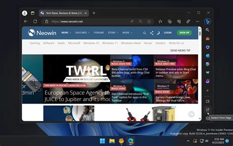 After Bing Search Bar Microsoft Now Bringing Edge Sidebar To Windows Desktops Very Soon Neowin
